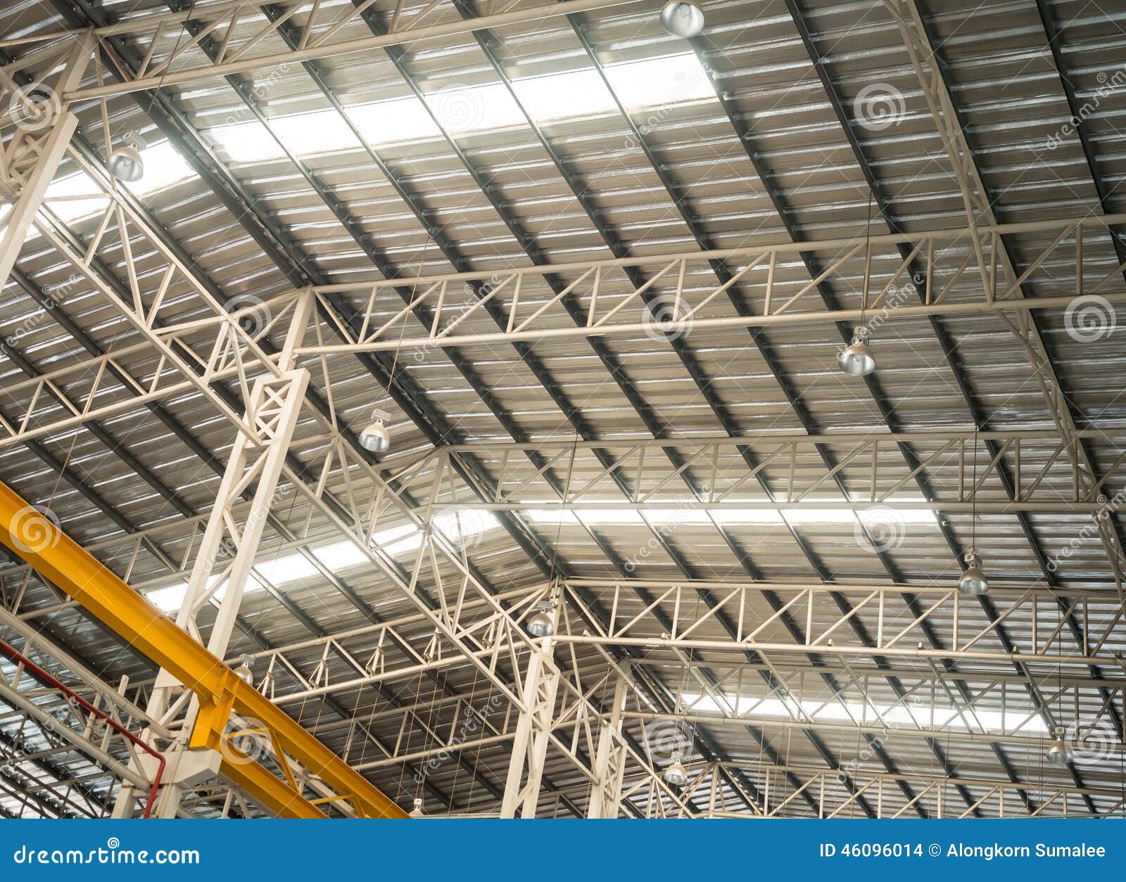 Factory Truss Structure With Translucent Roof Stock Photo - Image: 46096014