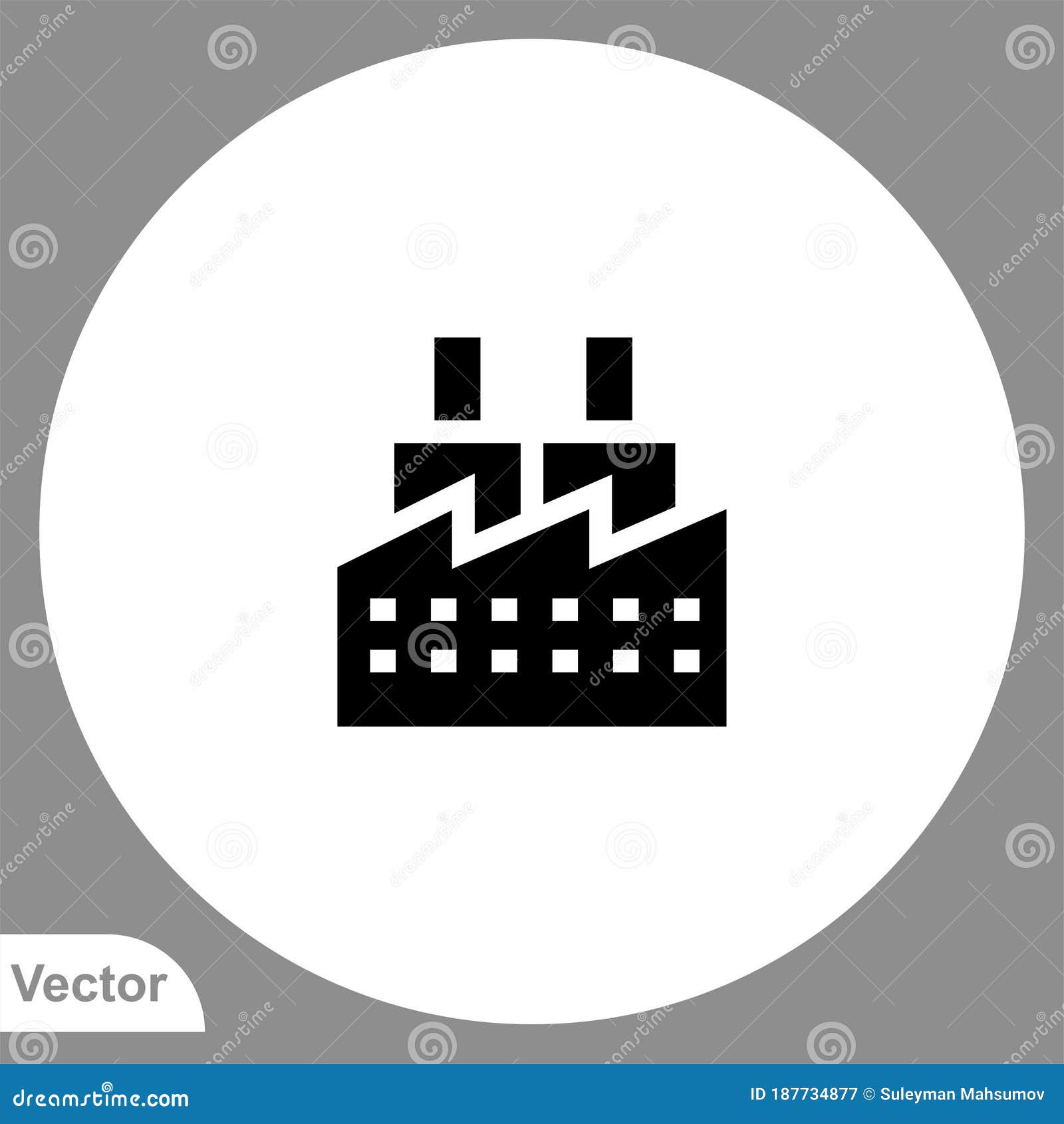 Factory Vector Icon Sign Symbol Stock Vector - Illustration of element ...