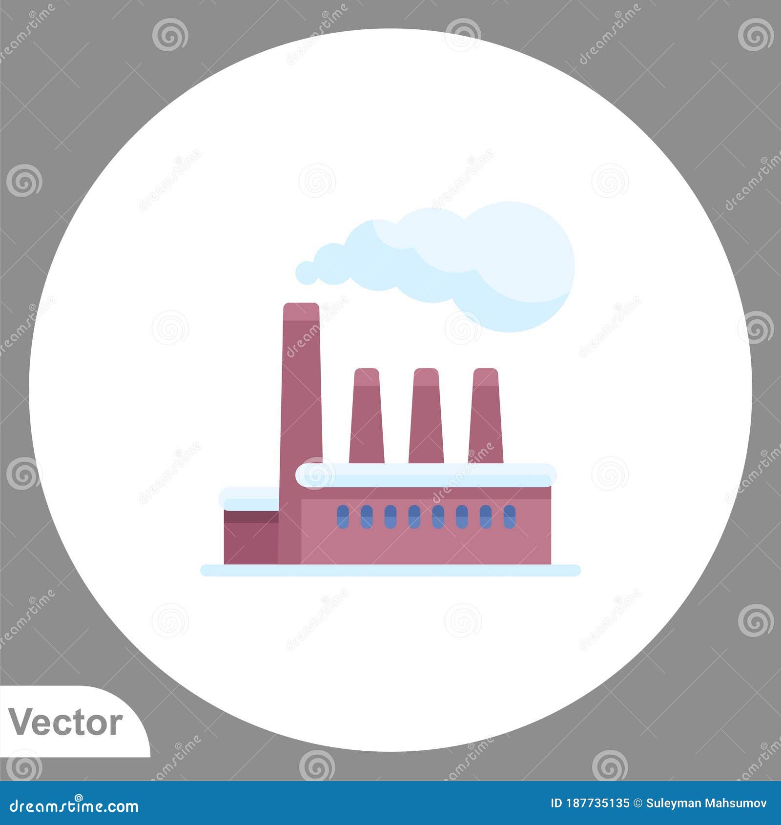 Factory Vector Icon Sign Symbol Stock Vector - Illustration of design ...
