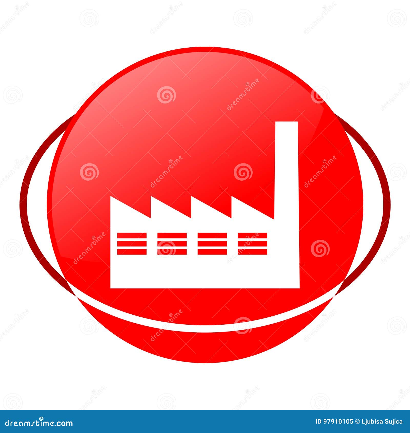 Factory Vector Illustration, Red Icon Stock Vector - Illustration of ...