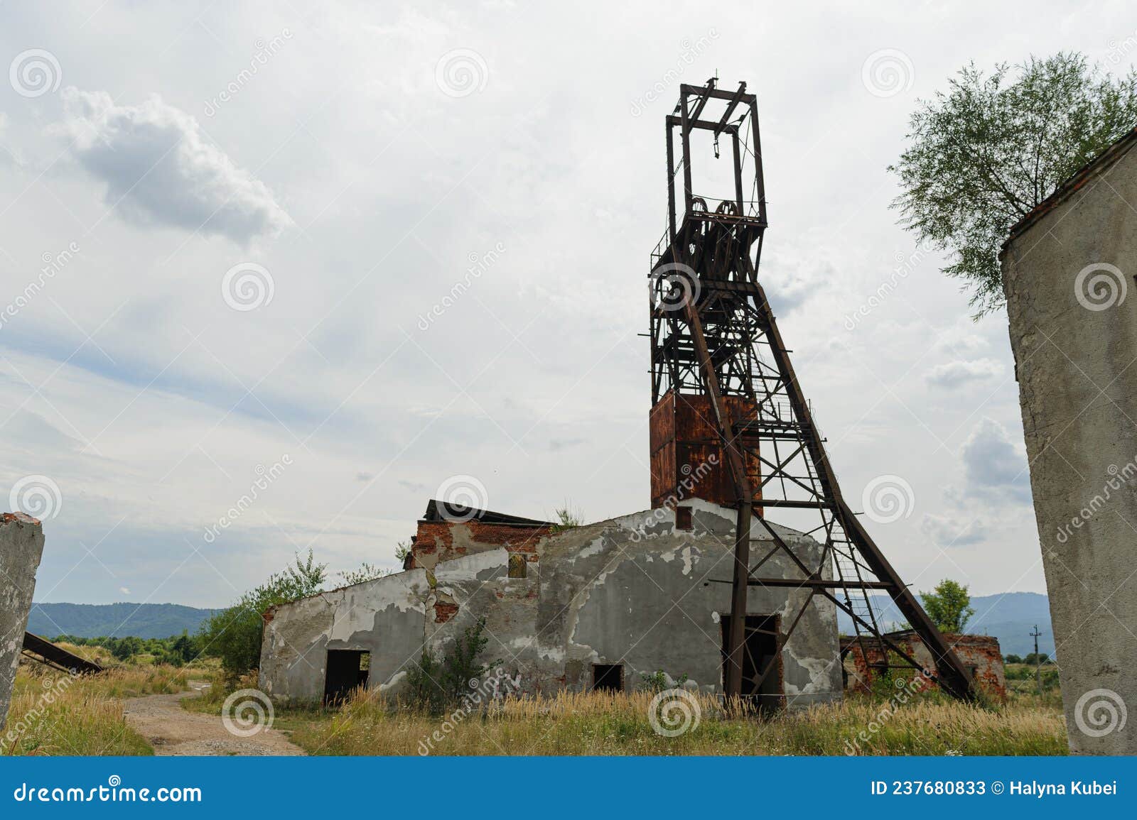 Factory. Vertical Shaft of an Abandoned Salt Mine in Ukraine Stock ...