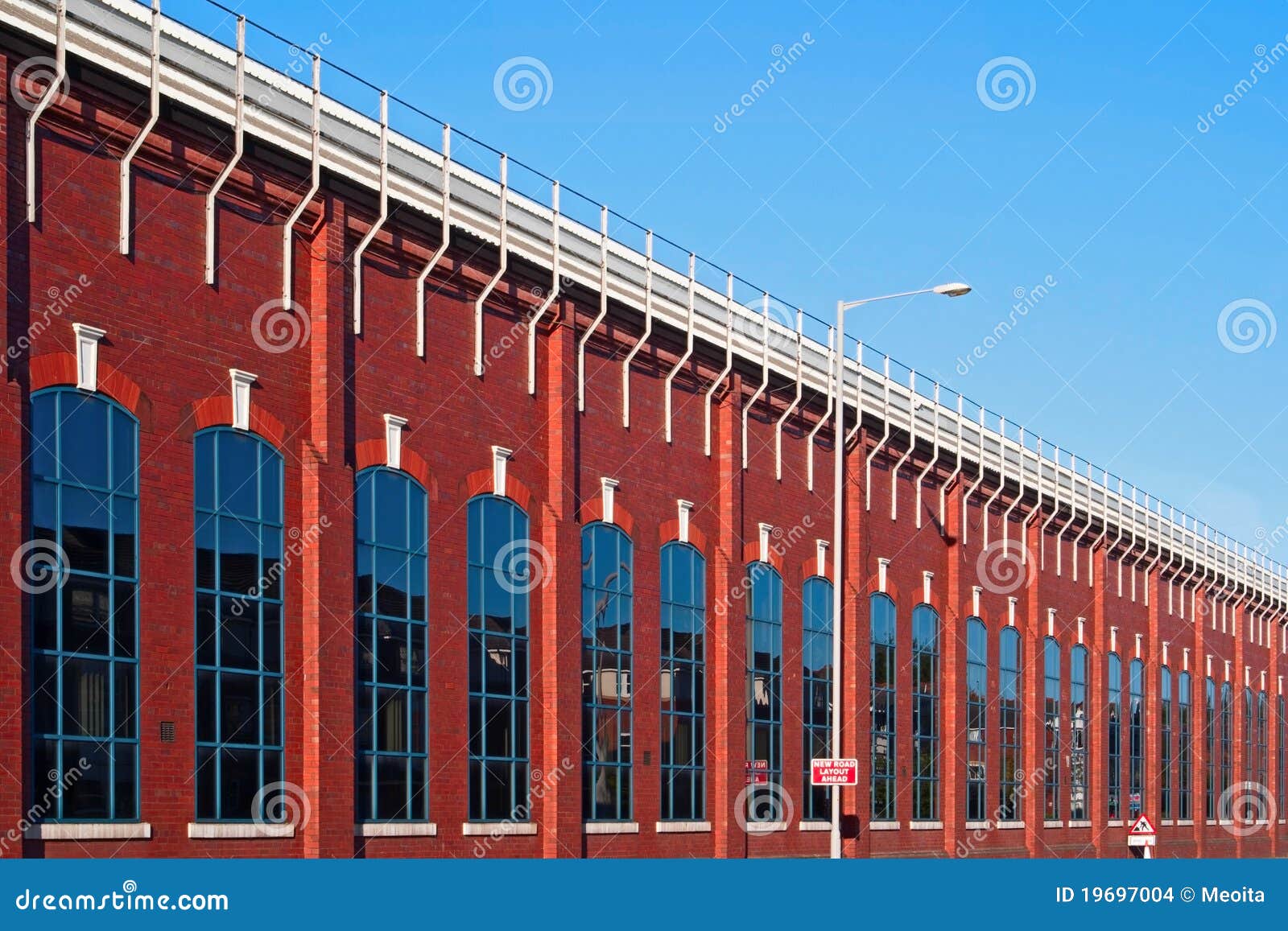 Old Factory Wall With Weathered Brick Mansonry And Rusty Gutter Royalty ...