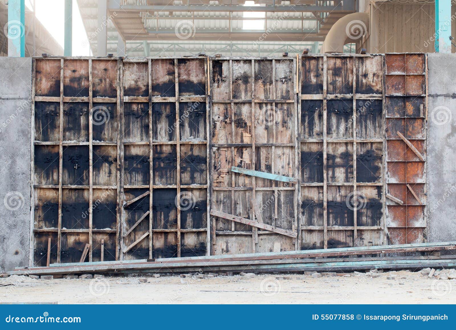 Factory Wall Under Construction Stock Photo - Image of flat, people ...