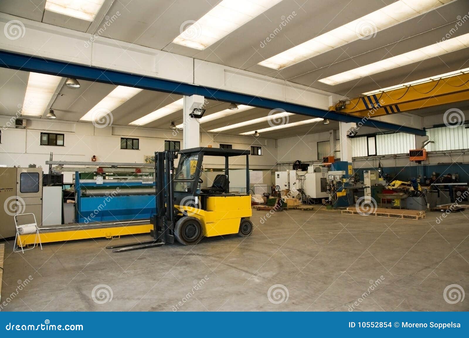 Factory Warehouse with Forklift Stock Photo - Image of logistic ...