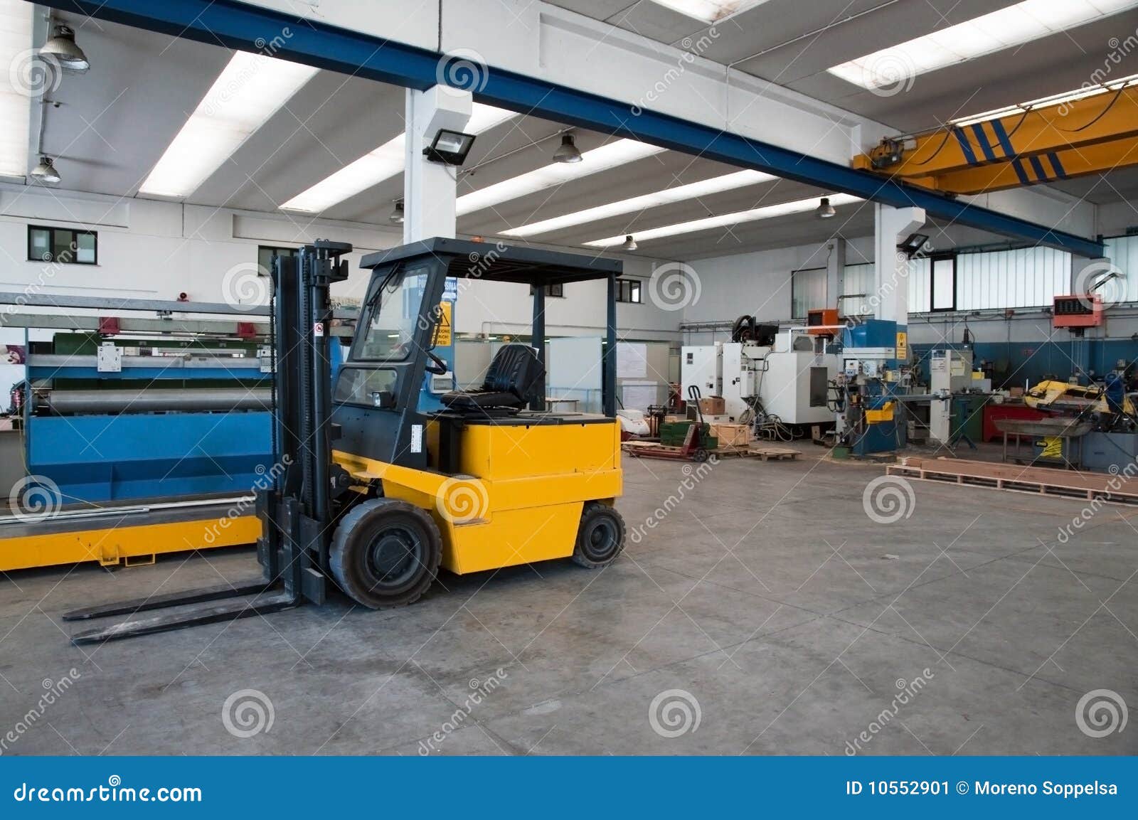 Factory Warehouse with Forklift Stock Image - Image of delivery ...