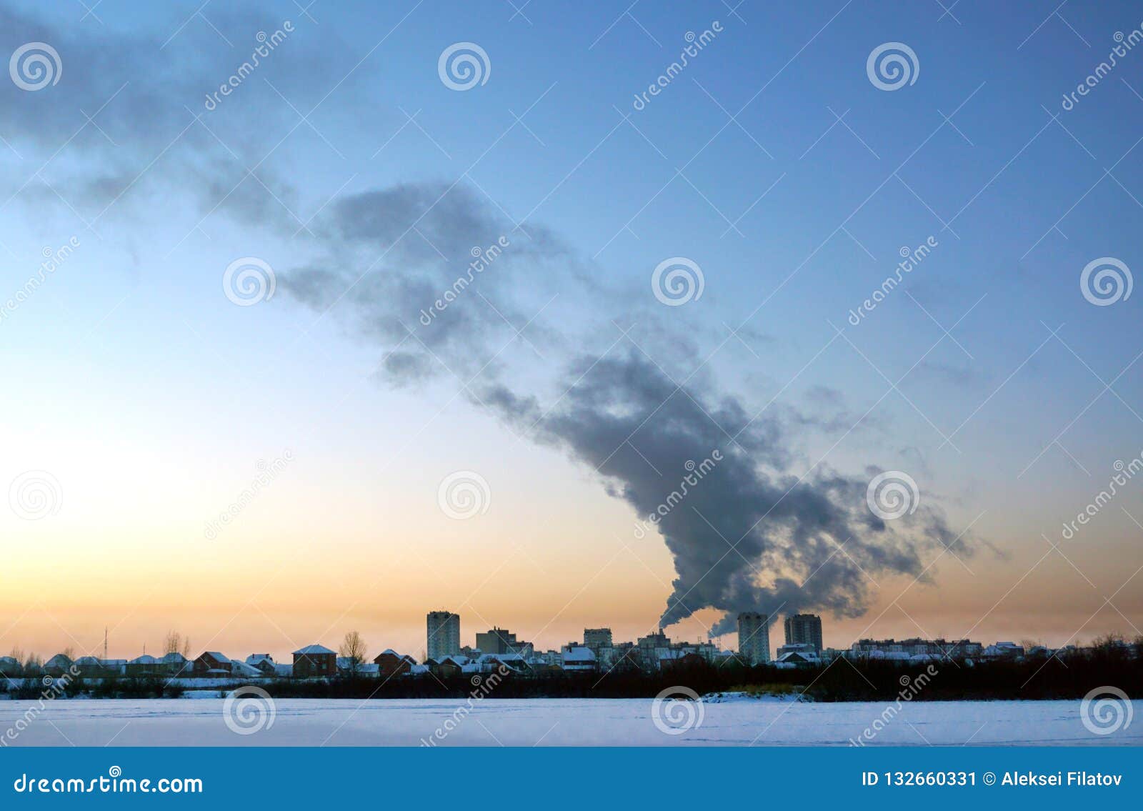 Factory waste in the air stock image. Image of environmental - 132660331