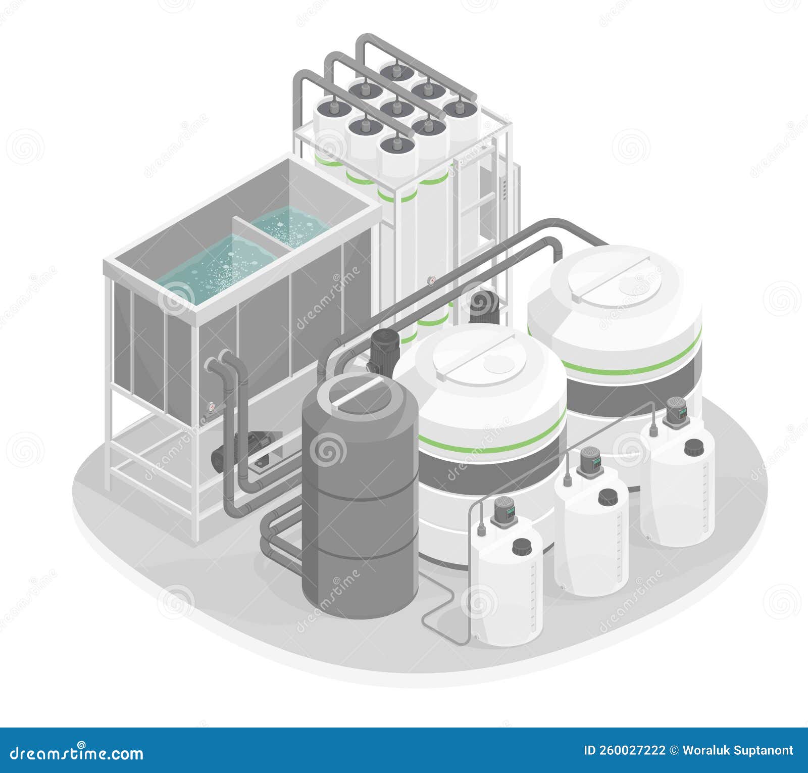 Factory Wastewater Treatment System Isometric Stock Vector ...