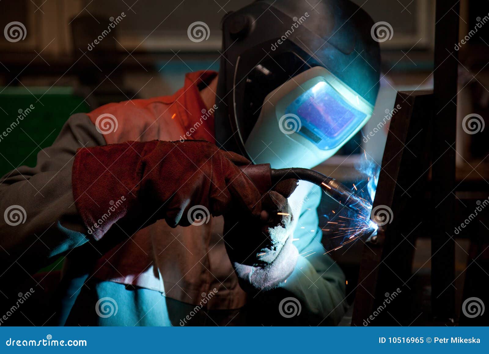 Factory welder at work stock image. Image of iron, assembly - 10516965