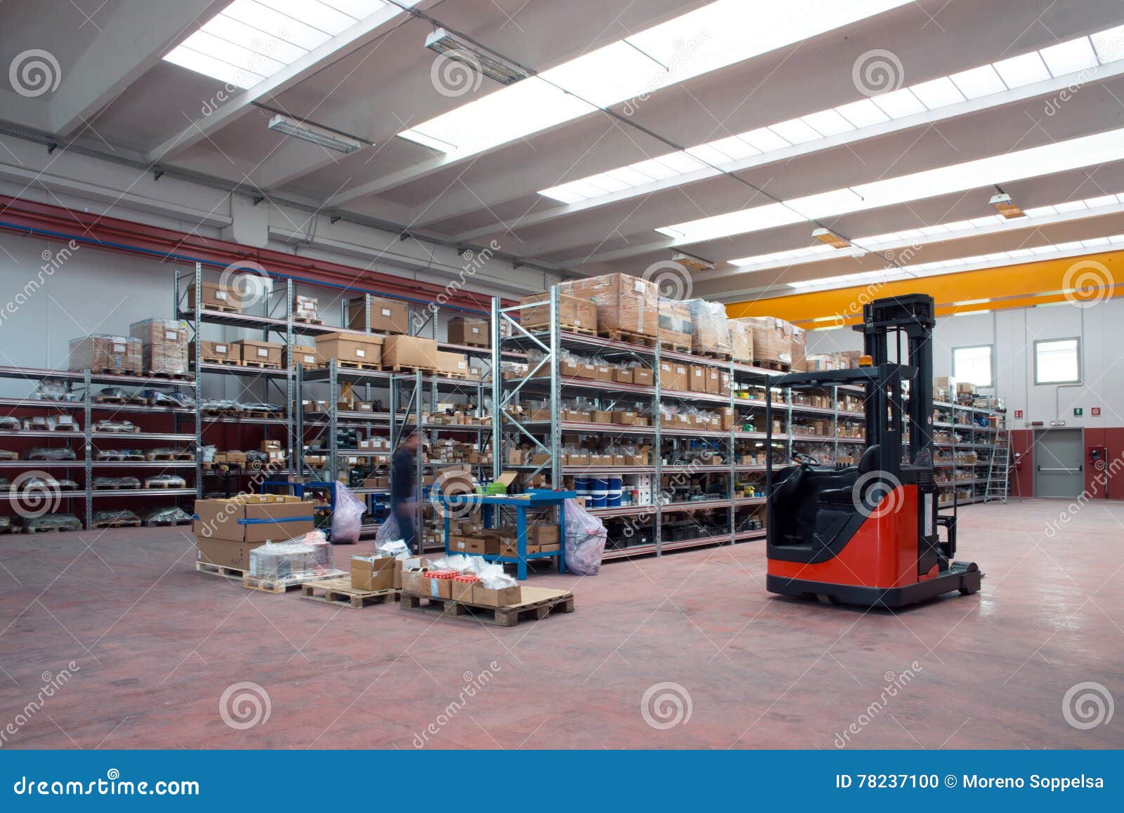 Factory Wharehouse with Forklift Stock Photo - Image of business, plant ...