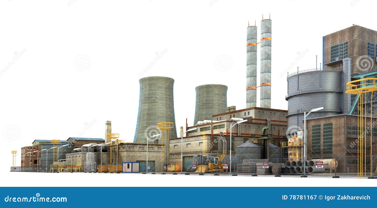 Factory on White Background. Industry Stock Illustration - Illustration ...