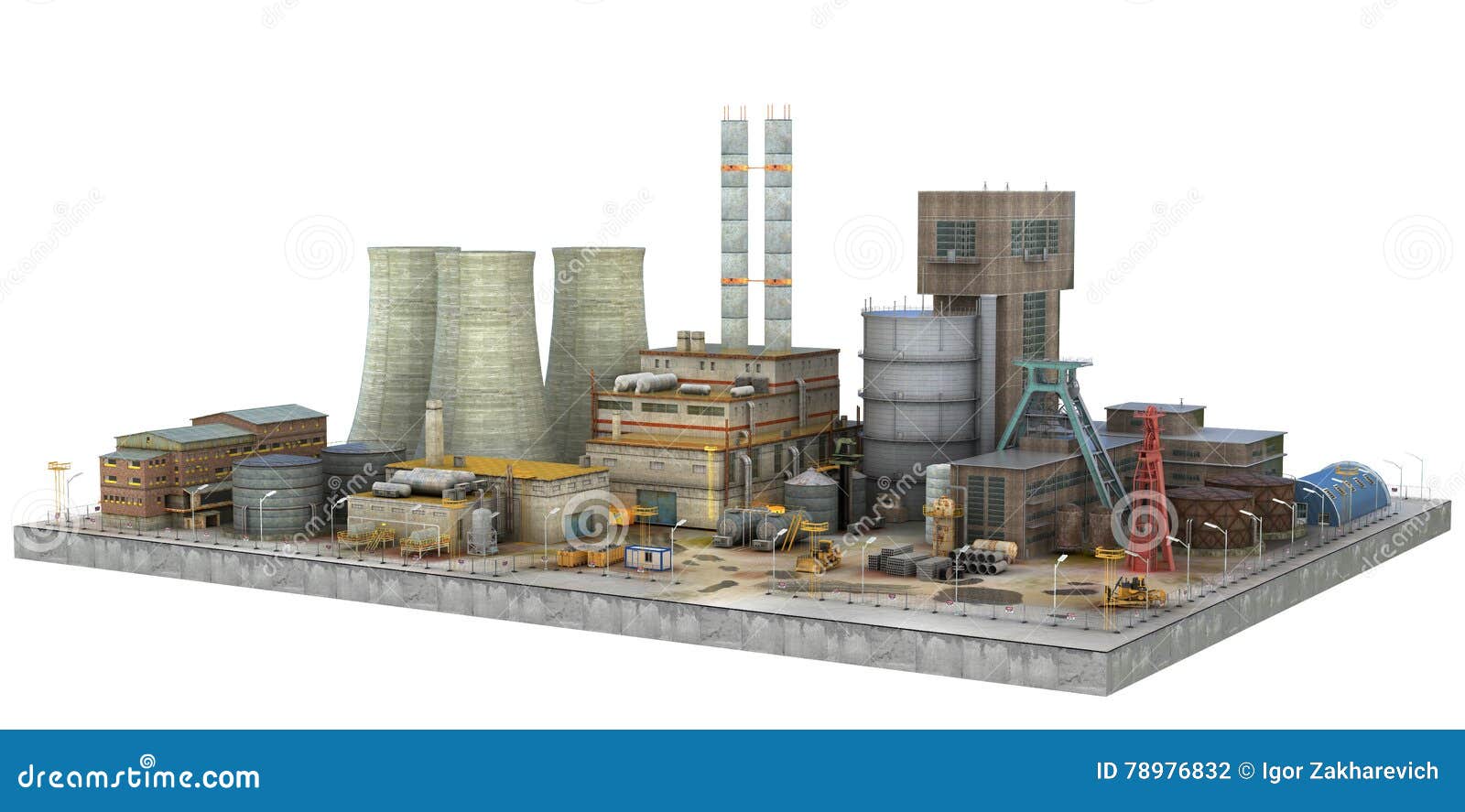 Factory on White Background. Stock Illustration - Illustration of ...