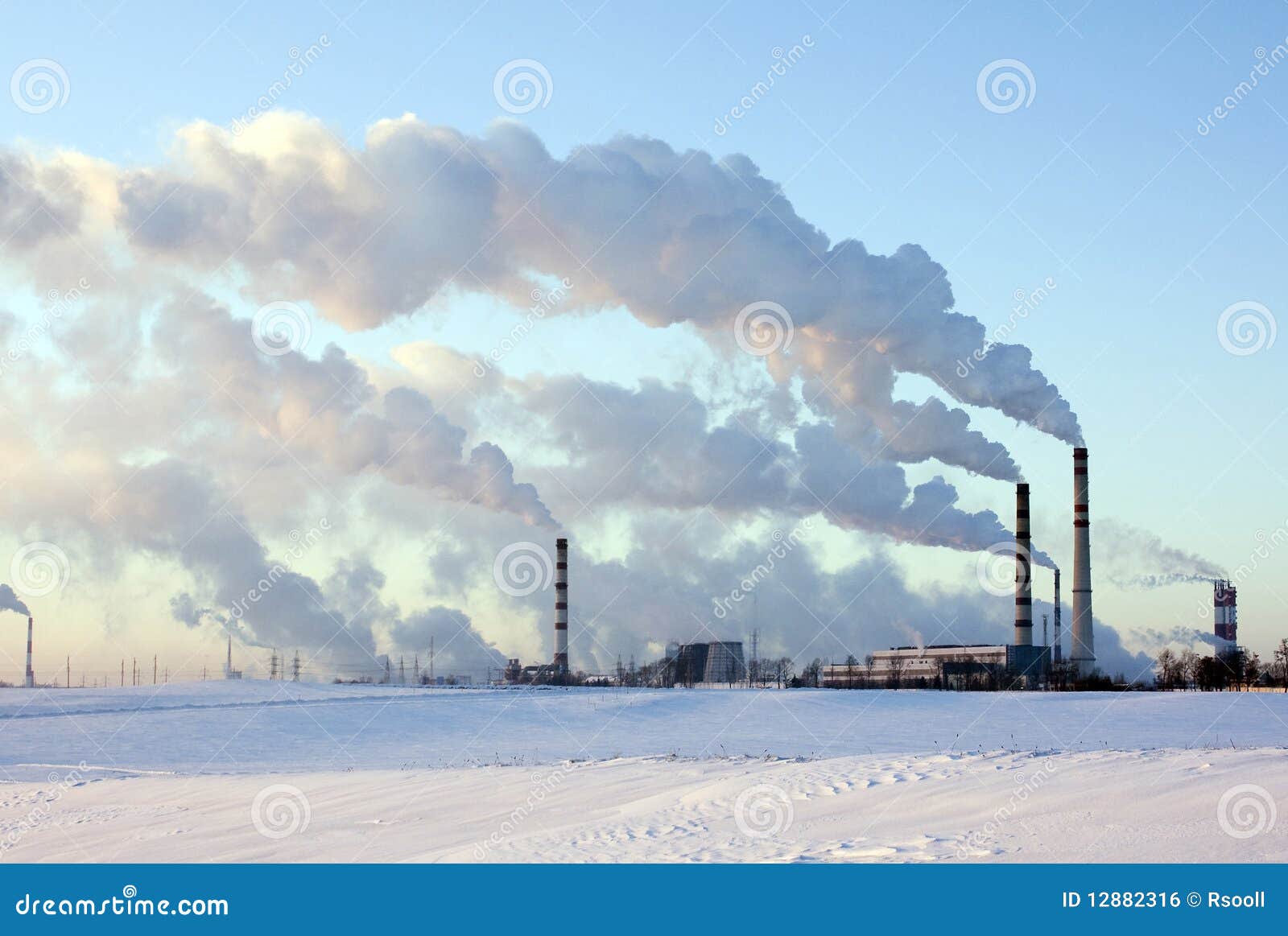 Factory in the winter stock photo. Image of factory, carbon - 12882316