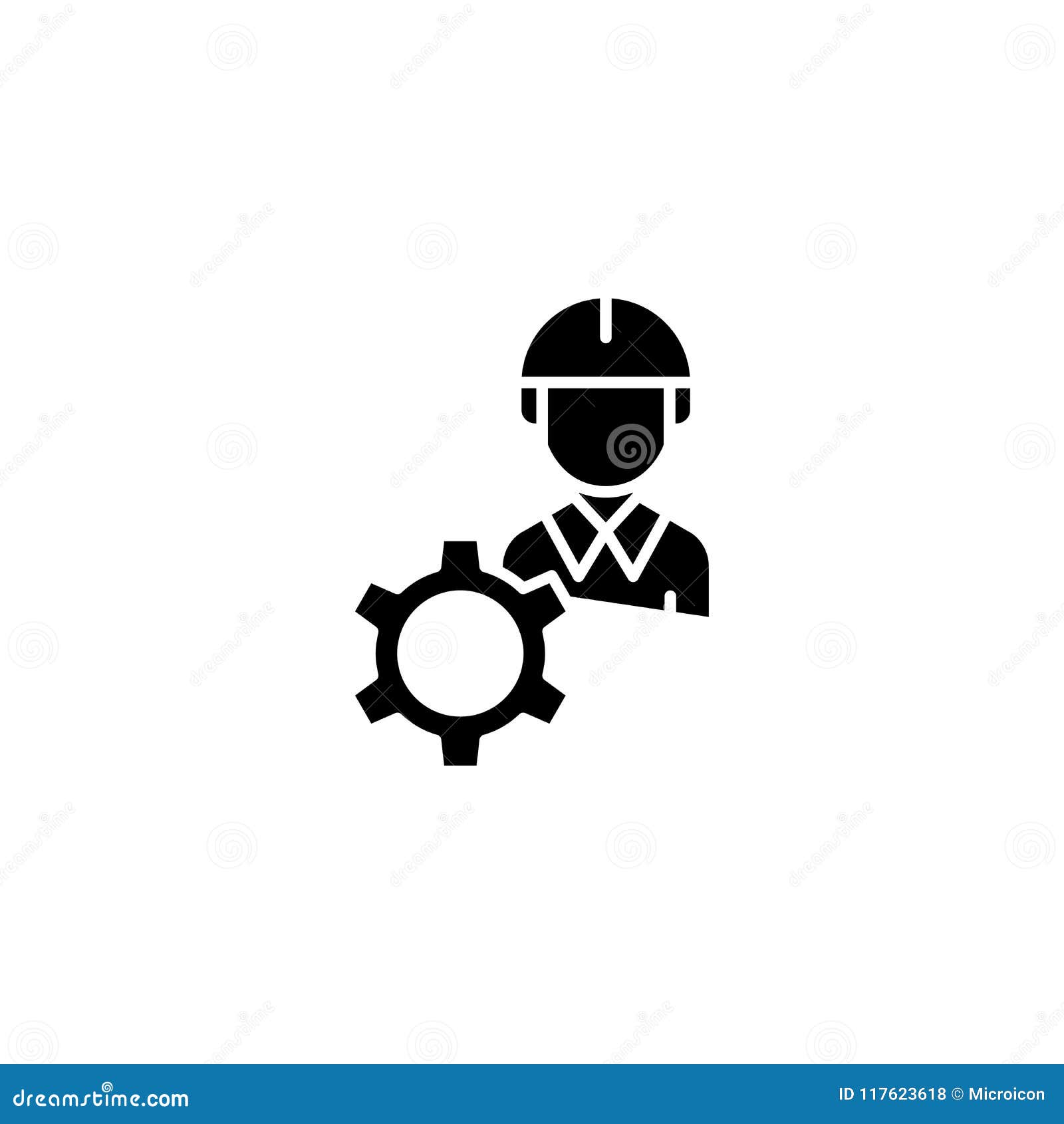 Factory Worker Black Icon Concept. Factory Worker Flat Vector Symbol ...