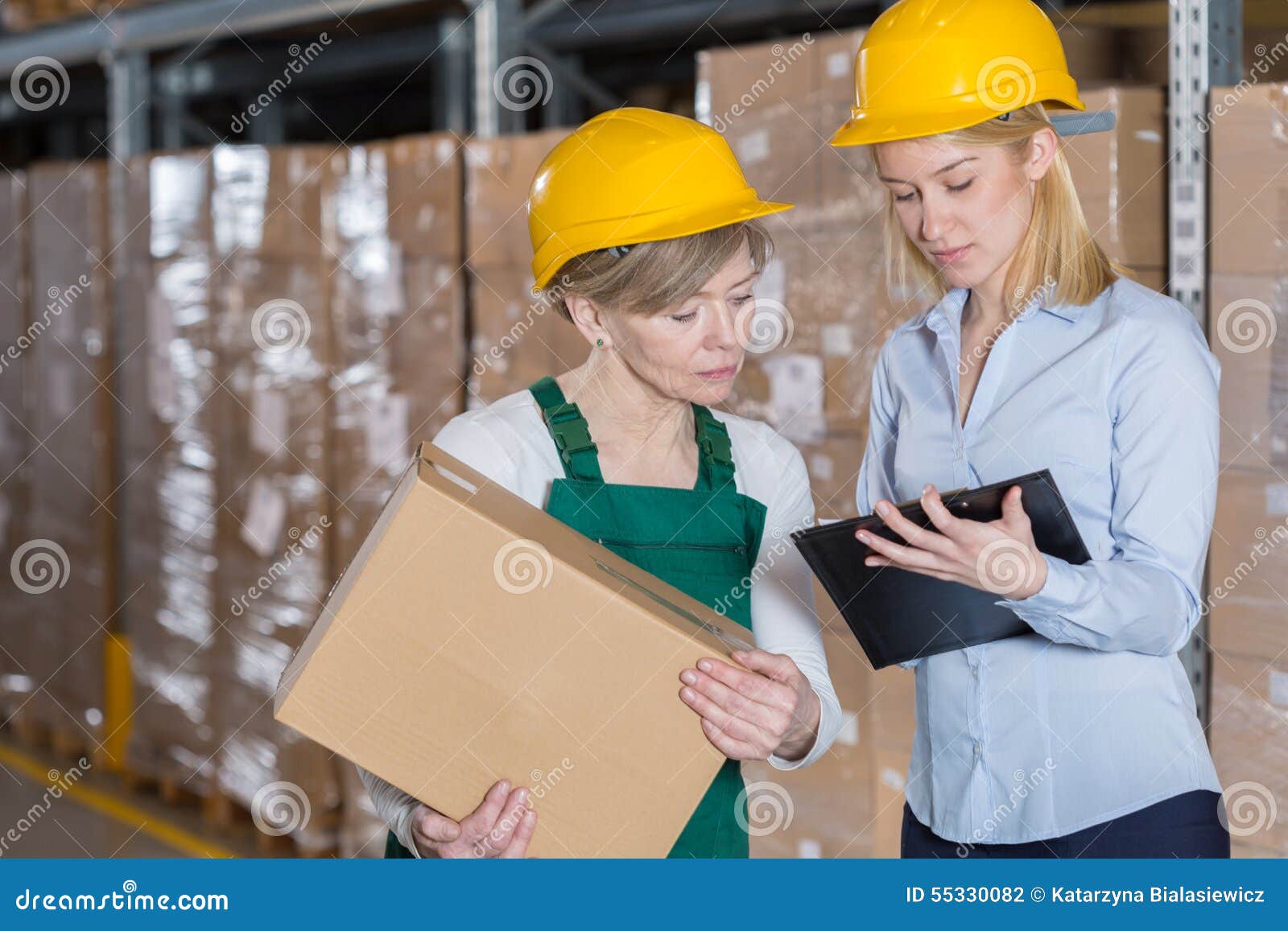 Factory worker and boss stock photo. Image of person - 55330082