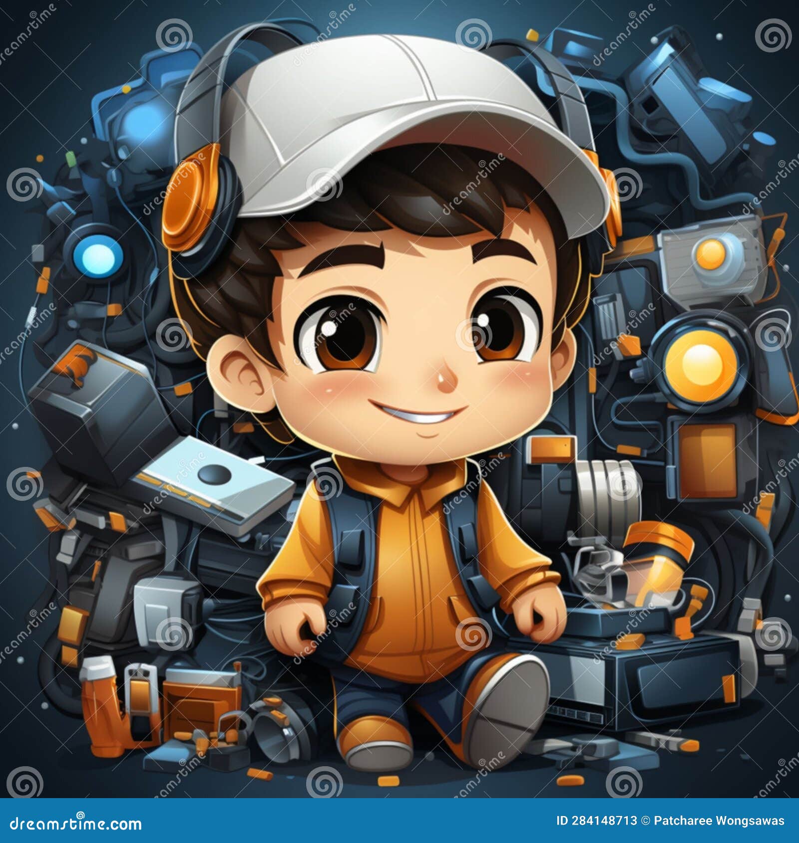 Factory worker cartoon stock illustration. Illustration of industrial ...