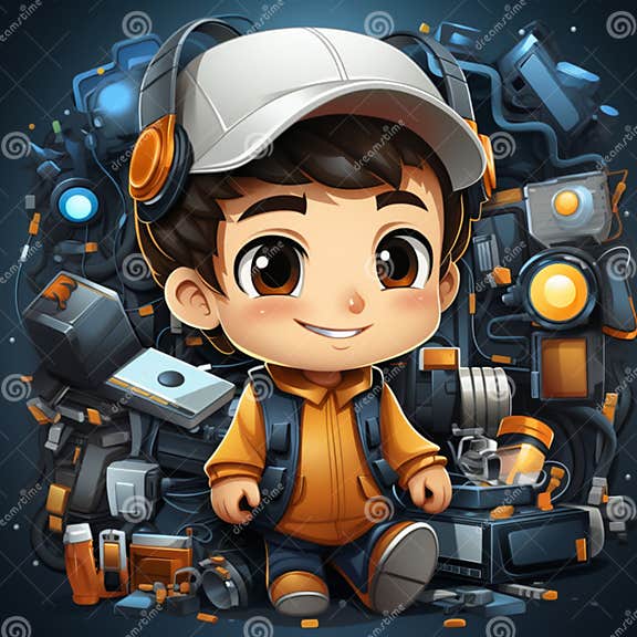 Factory worker cartoon stock illustration. Illustration of industrial ...