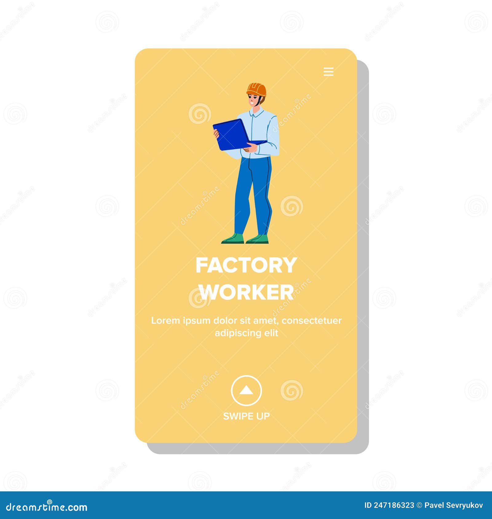 Factory Worker Check Manufacturing Process Vector Stock Vector ...
