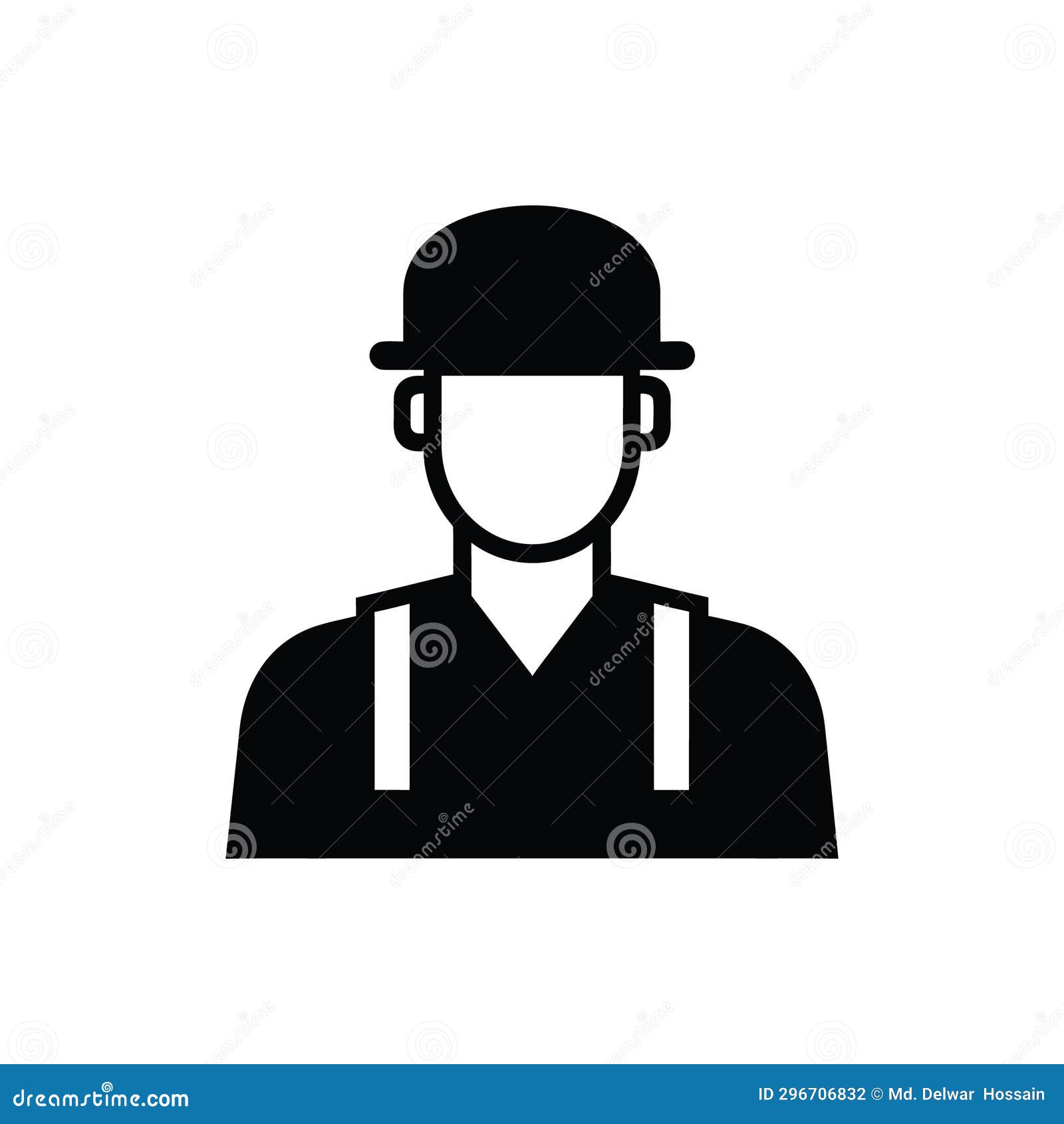 Factory Worker Icon stock vector. Illustration of line - 296706832