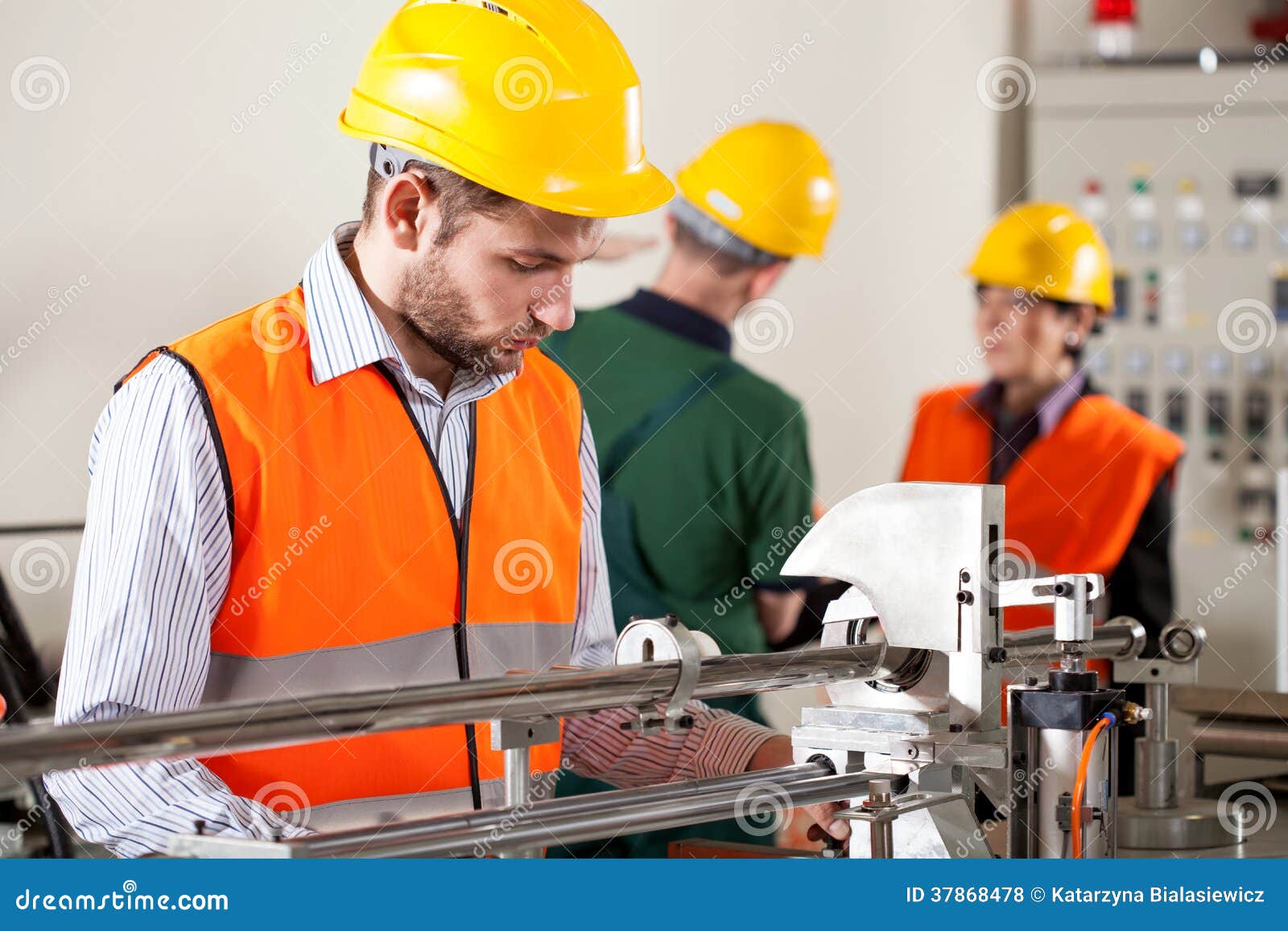 Factory worker during job stock photo. Image of building - 37868478