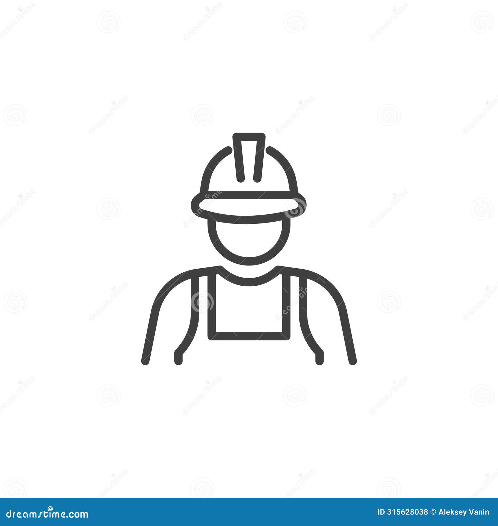 Factory Worker line icon stock illustration. Illustration of outline ...