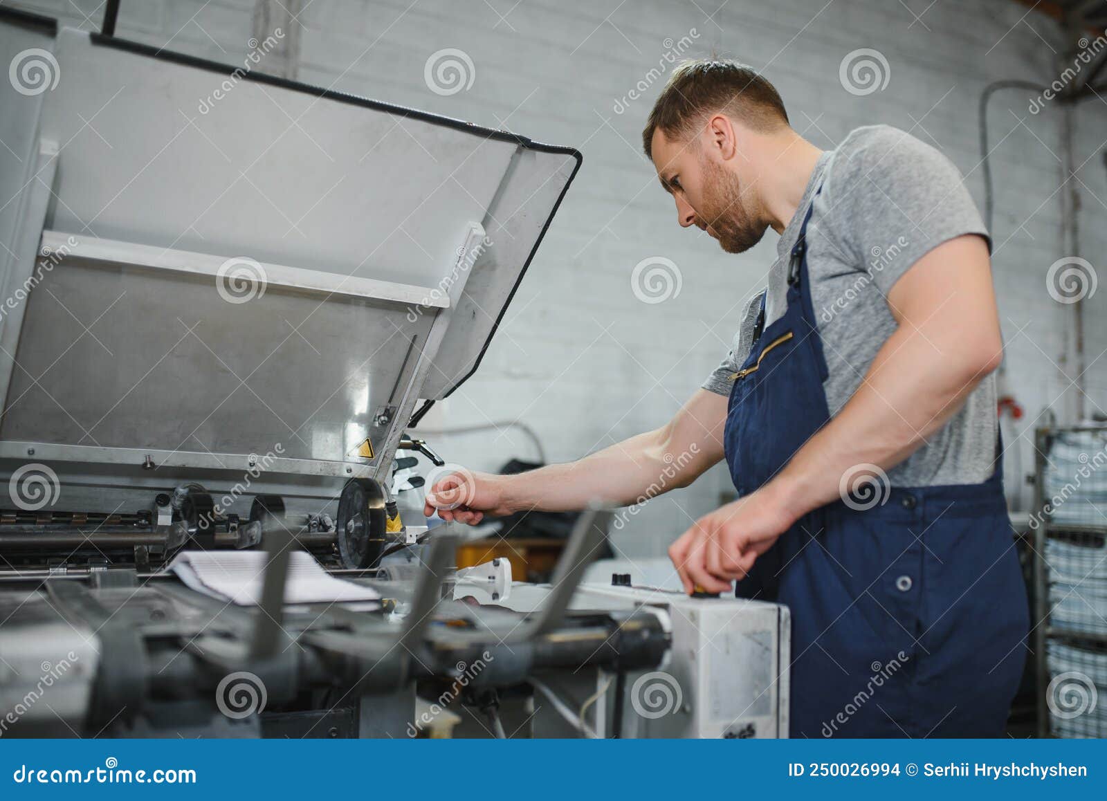 Factory Worker. Man Working on the Production Line. Stock Photo - Image ...