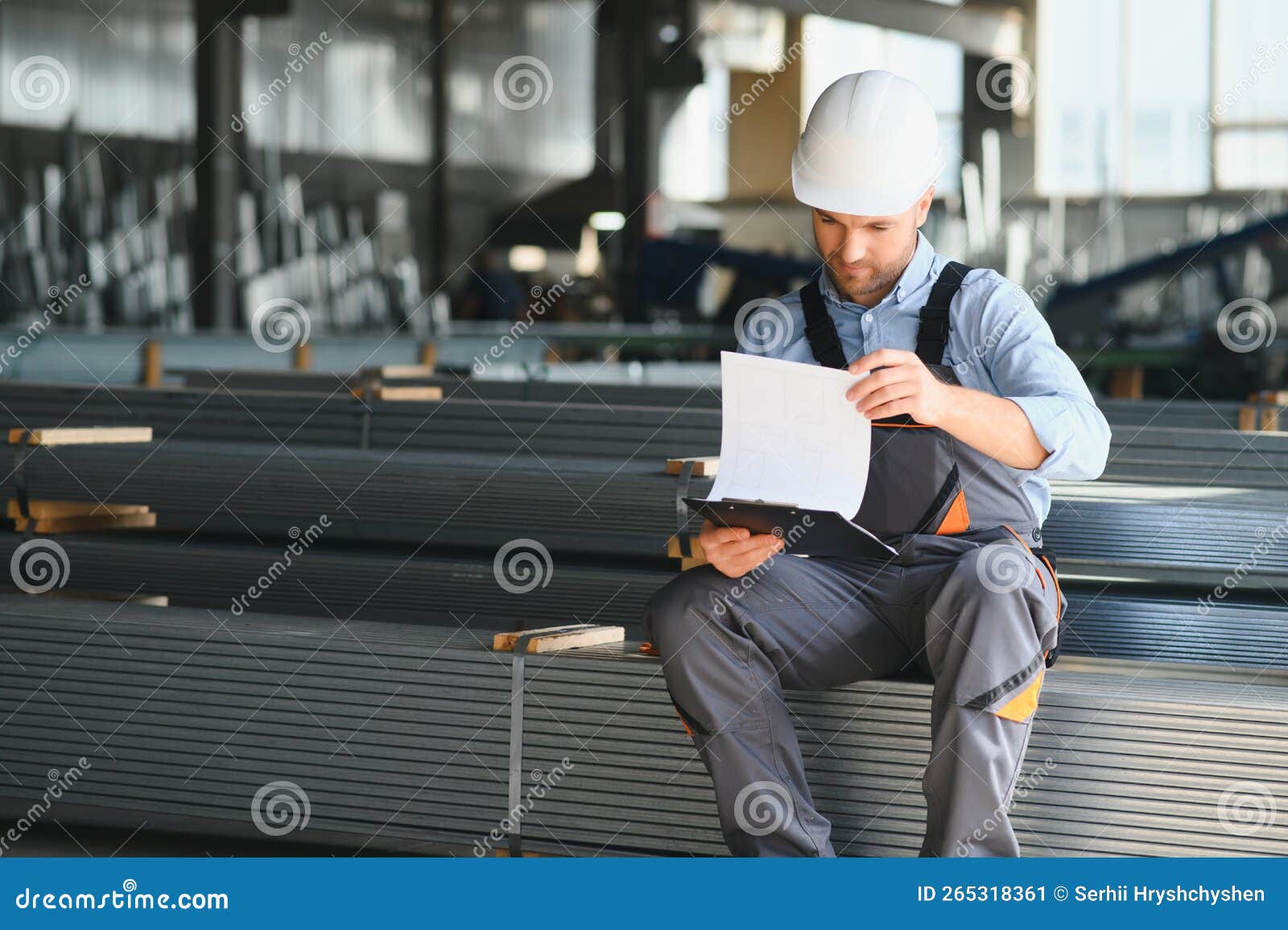 Factory Worker. Man Working on the Production Line. Stock Image - Image ...