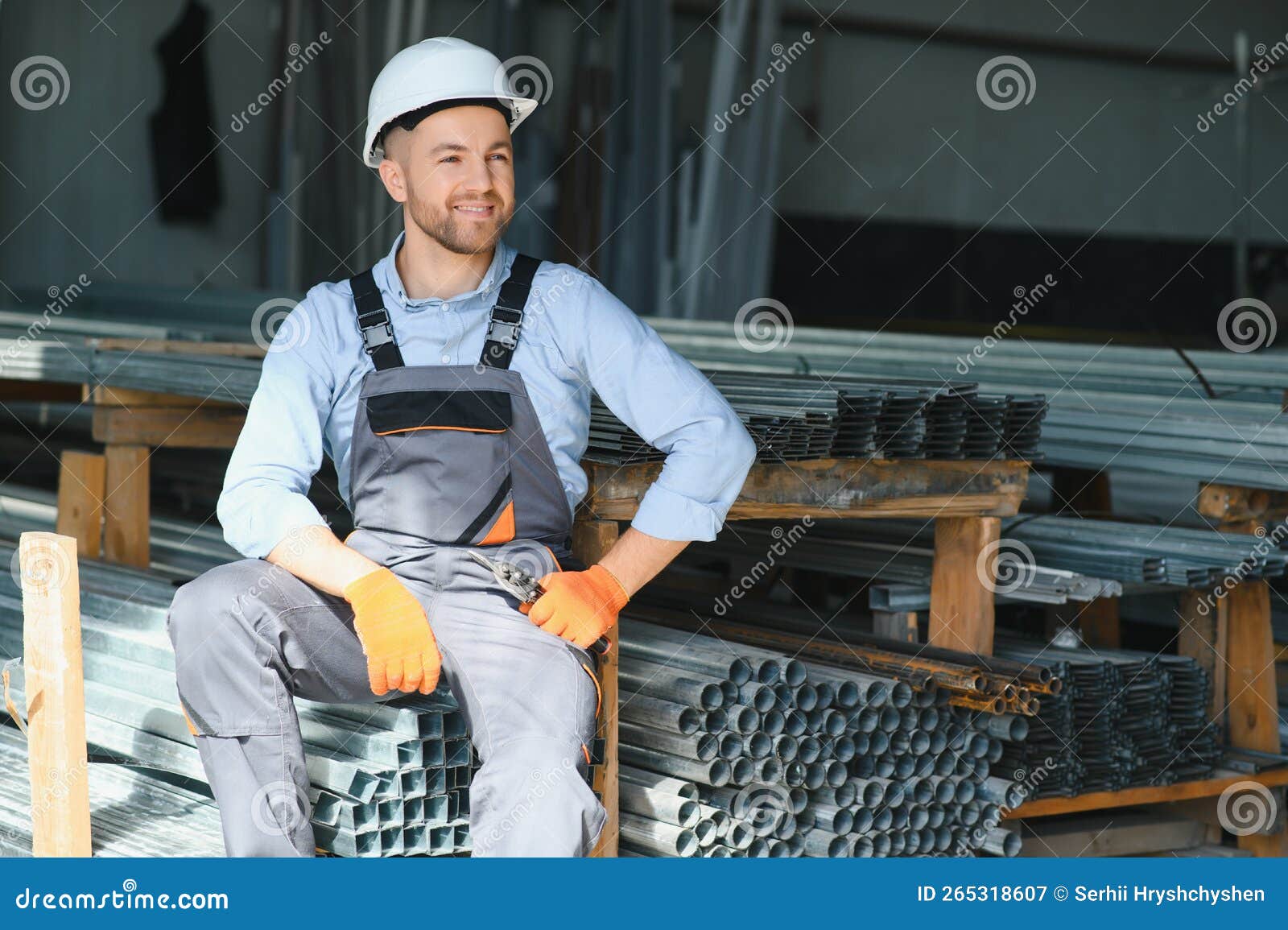 Factory Worker. Man Working on the Production Line. Stock Image - Image ...