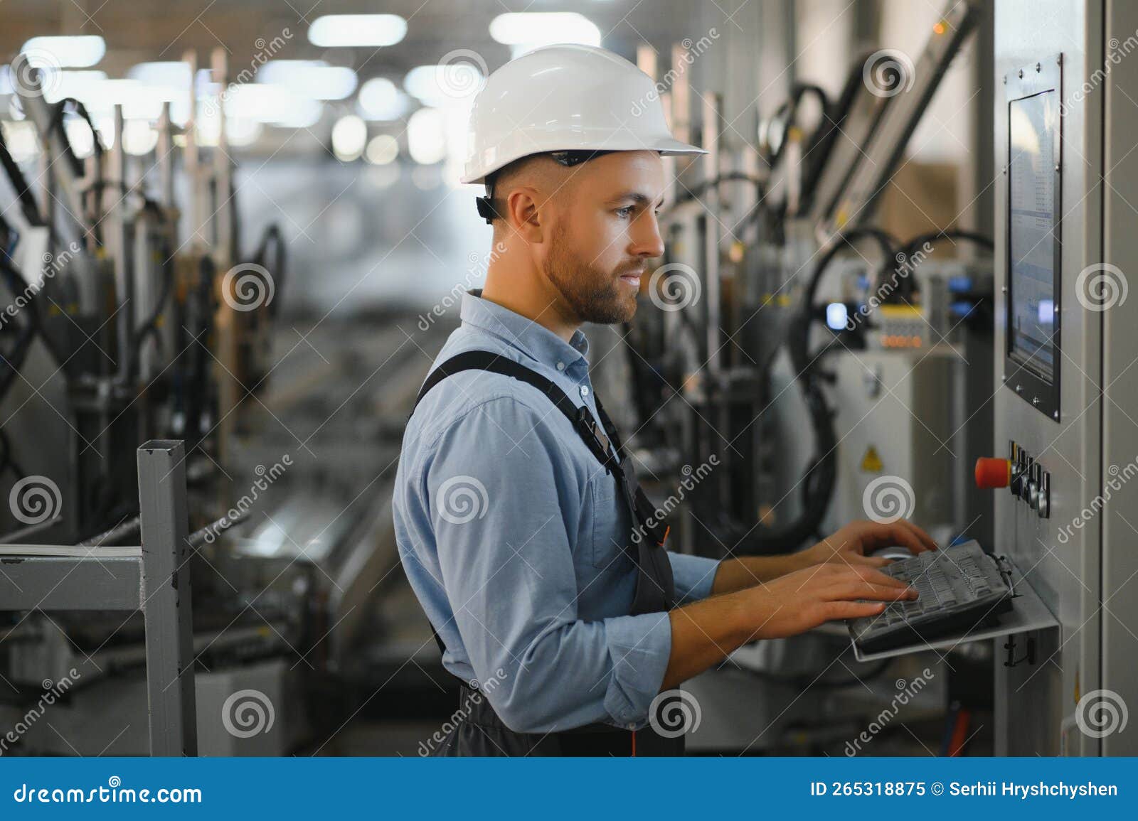 Factory Worker. Man Working on the Production Line. Stock Image - Image ...