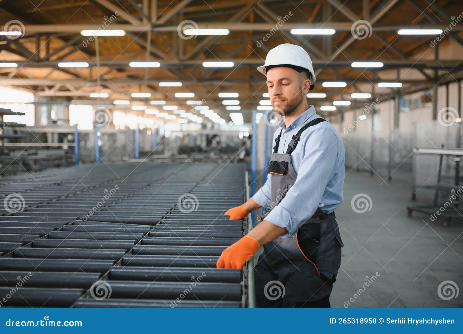 Factory Worker. Man Working on the Production Line. Stock Photo - Image ...