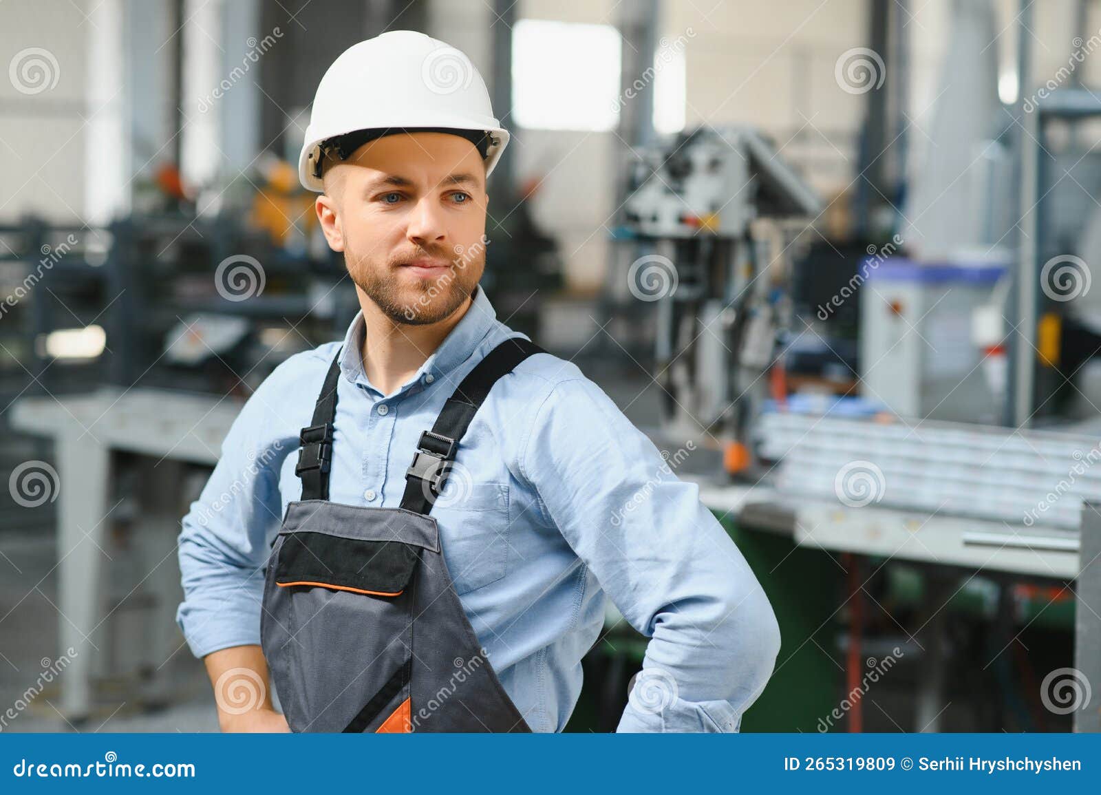 Factory Worker. Man Working on the Production Line. Stock Image - Image ...