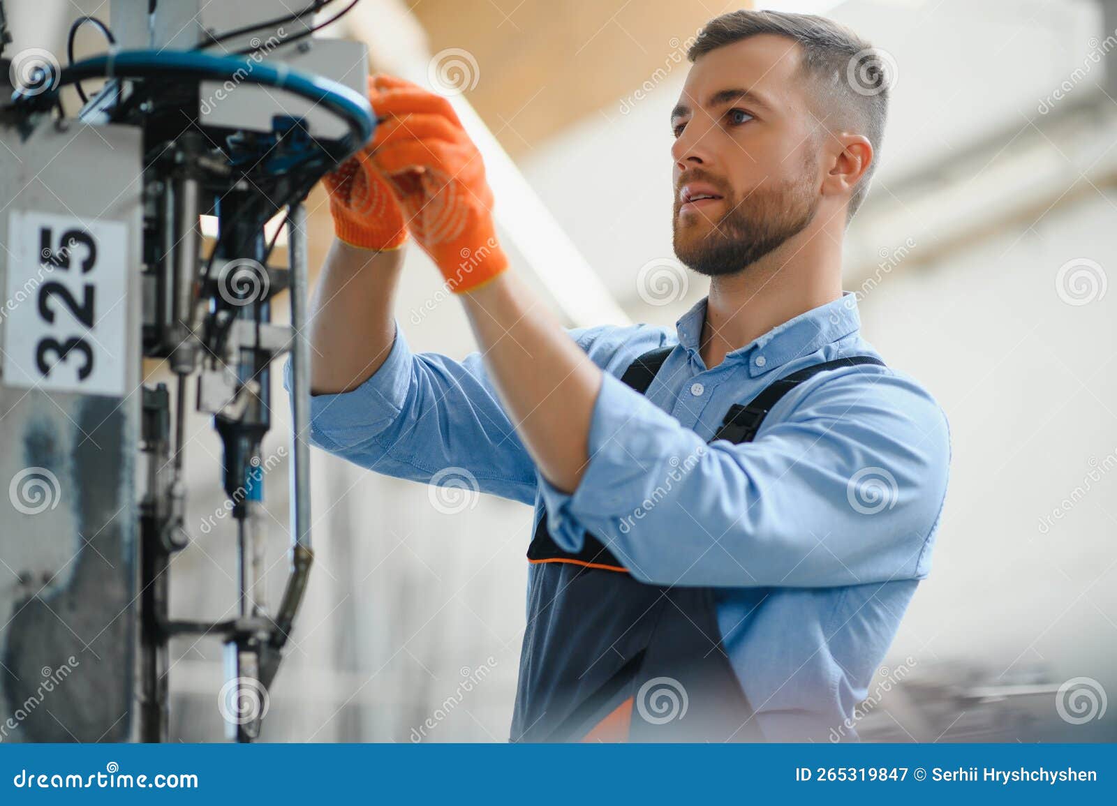 Factory Worker. Man Working on the Production Line. Stock Image - Image ...