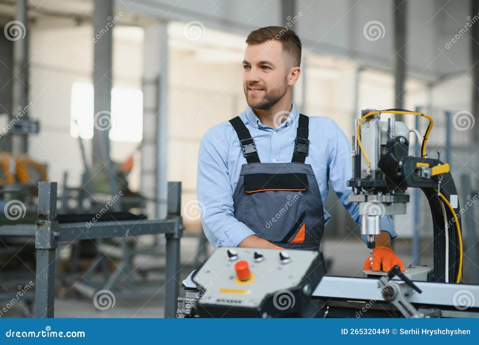 Factory Worker. Man Working on the Production Line. Stock Image - Image ...