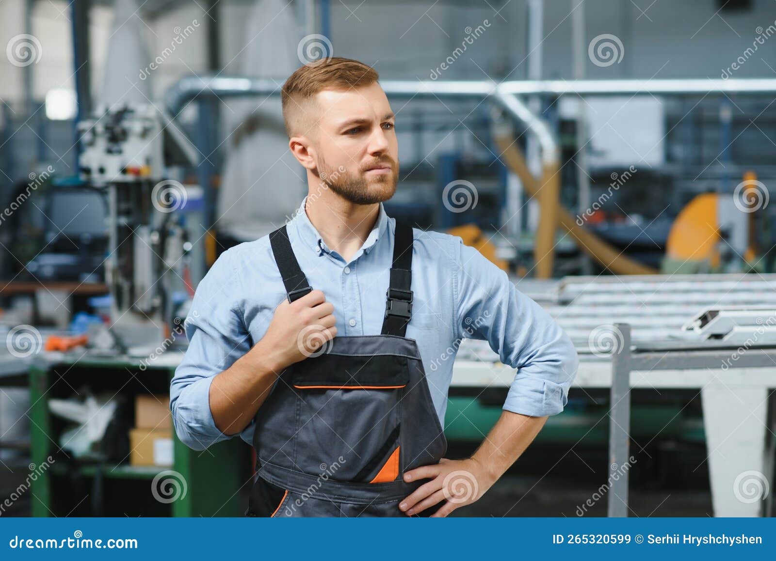 Factory Worker. Man Working on the Production Line. Stock Image - Image ...