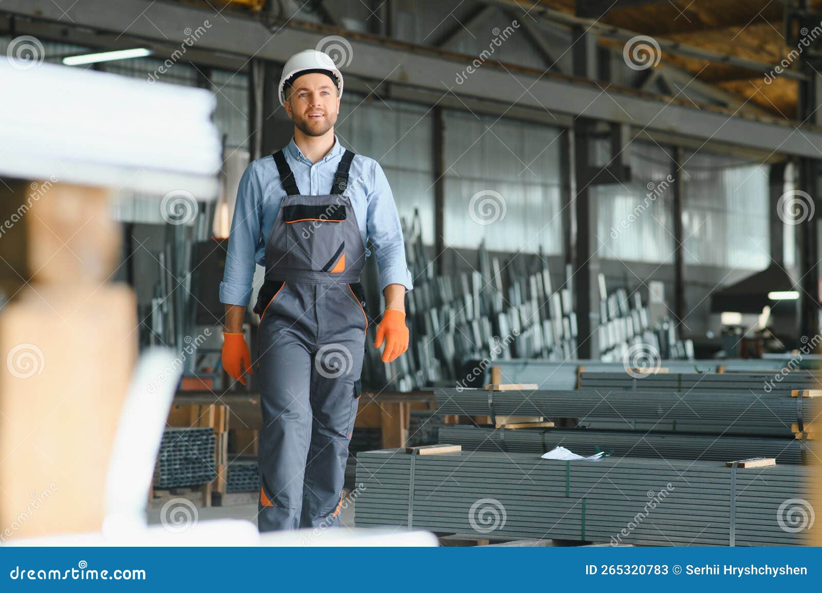 Factory Worker. Man Working on the Production Line. Stock Image - Image ...