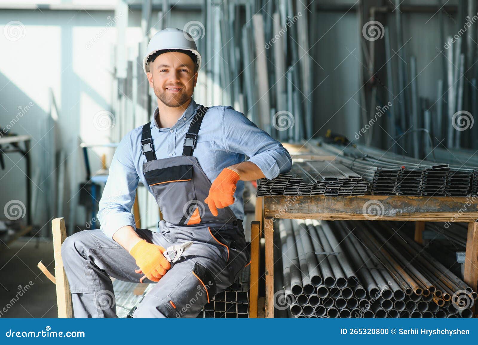 Factory Worker. Man Working on the Production Line. Stock Photo - Image ...