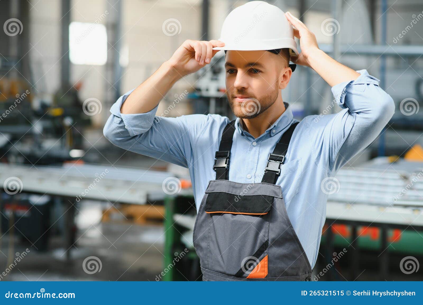Factory Worker. Man Working on the Production Line. Stock Image - Image ...