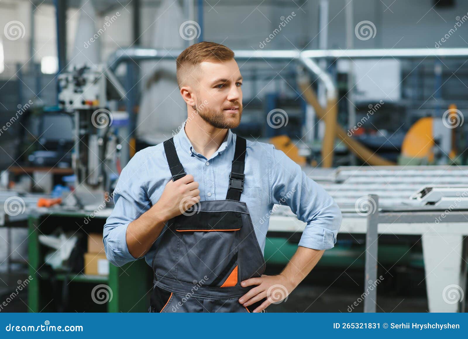 Factory Worker. Man Working on the Production Line. Stock Image - Image ...