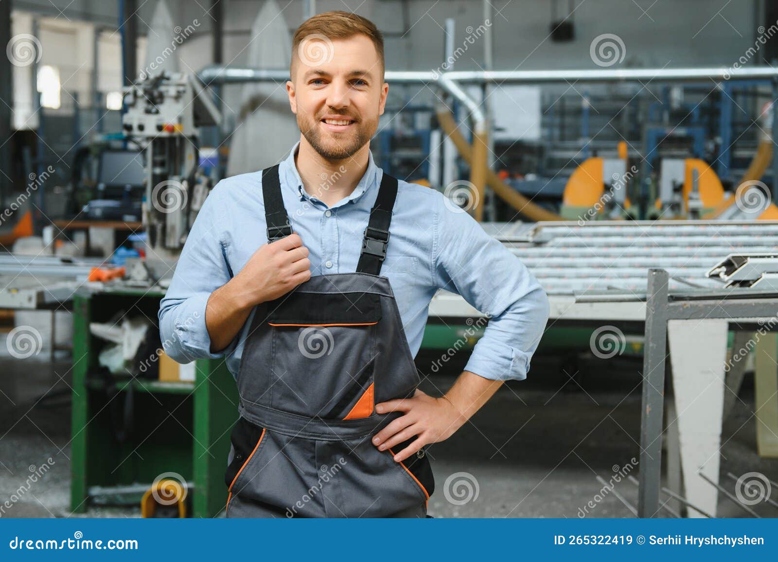 Factory Worker. Man Working on the Production Line. Stock Image - Image ...