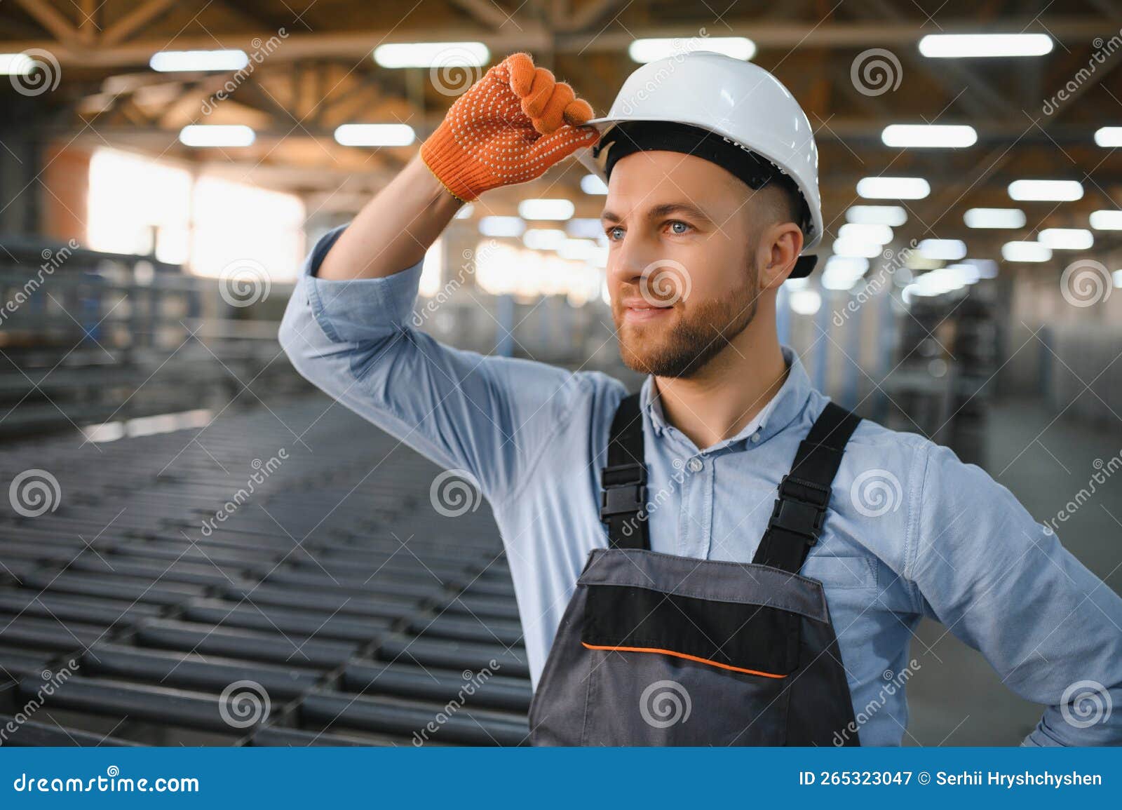 Factory Worker. Man Working on the Production Line. Stock Image - Image ...