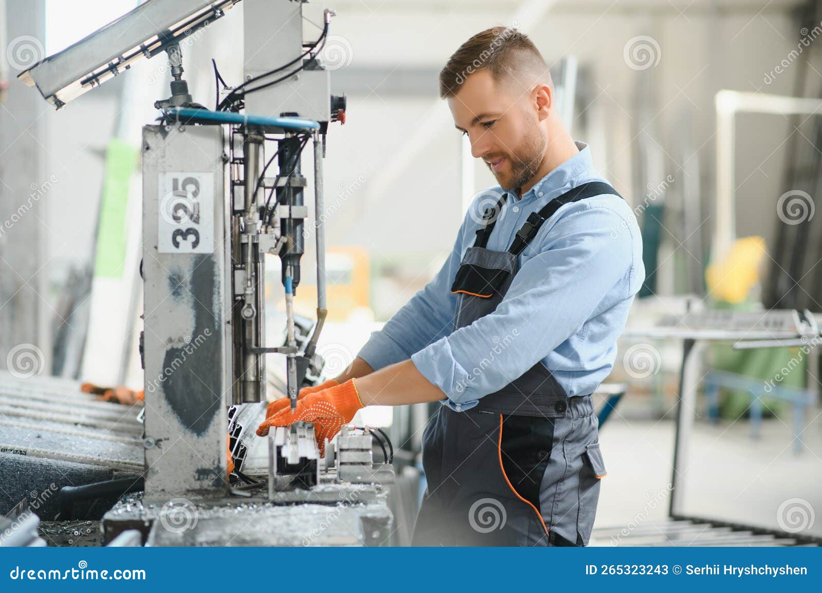 Factory Worker. Man Working on the Production Line. Stock Image - Image ...