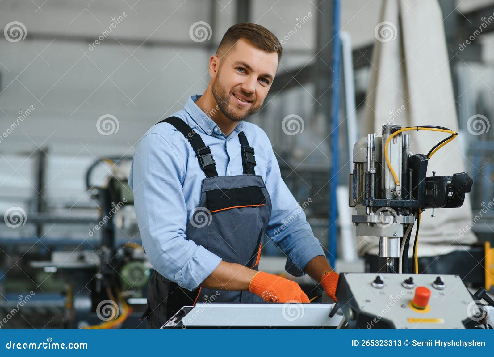 Factory Worker. Man Working on the Production Line. Stock Image - Image ...