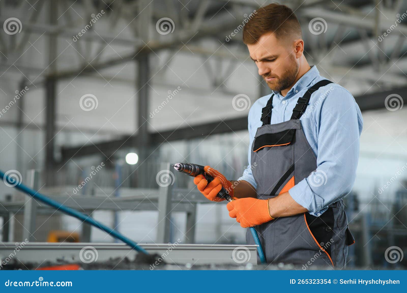 Factory Worker. Man Working on the Production Line. Stock Photo - Image ...