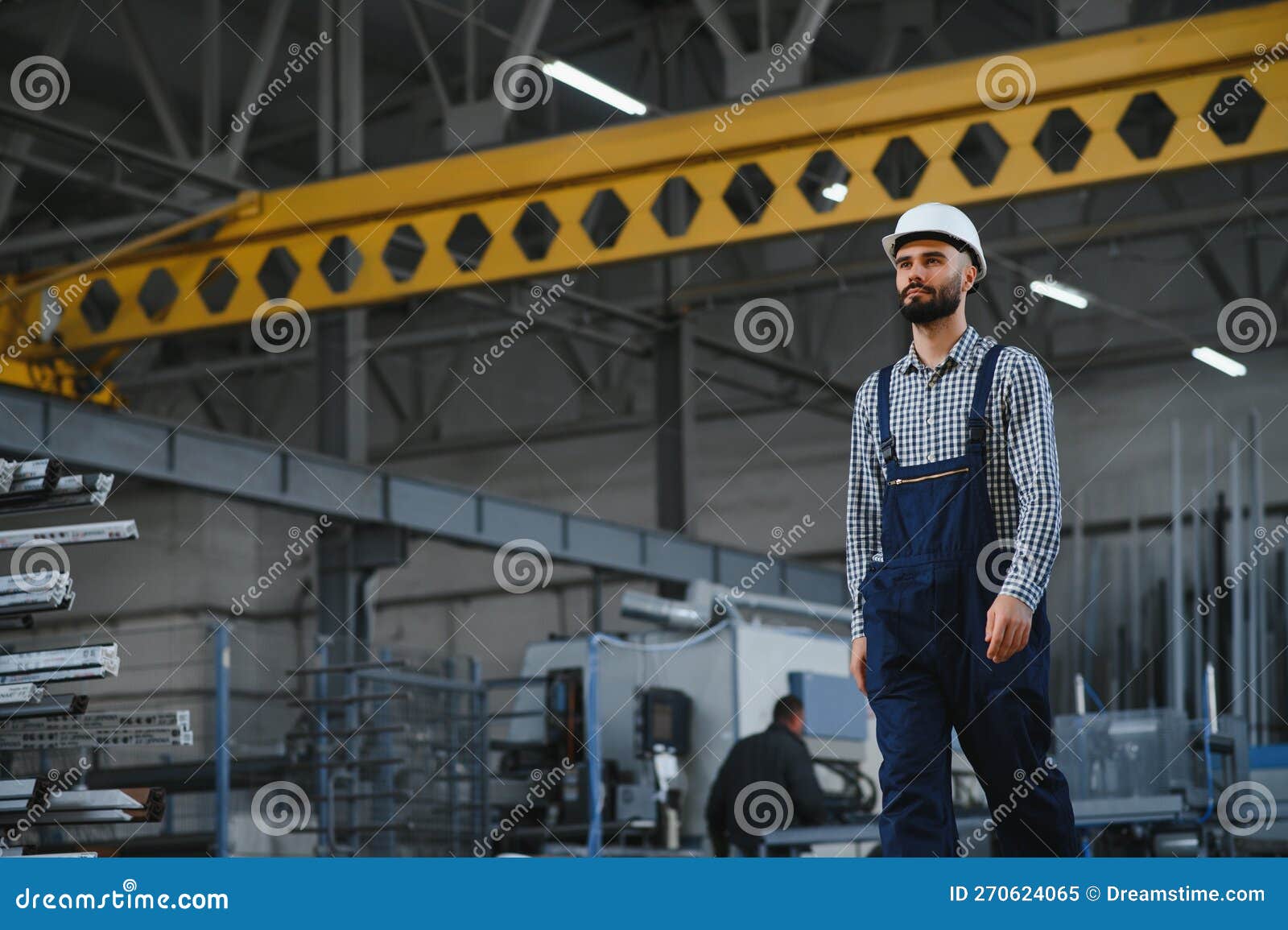 Factory Worker. Man Working on the Production Line. Stock Image - Image ...