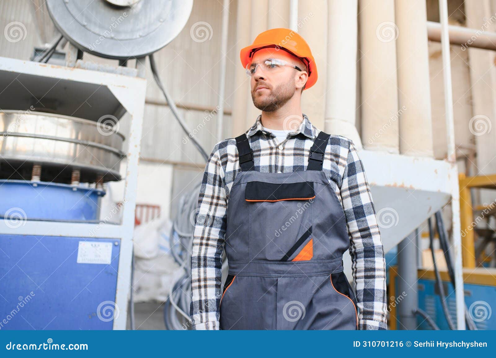 Factory Worker. Man Working on the Production Line Stock Photo - Image ...