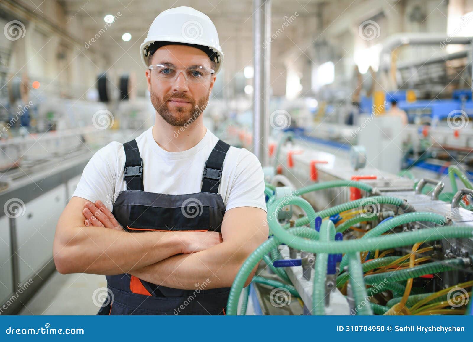 Factory Worker. Man Working on the Production Line Stock Photo - Image ...
