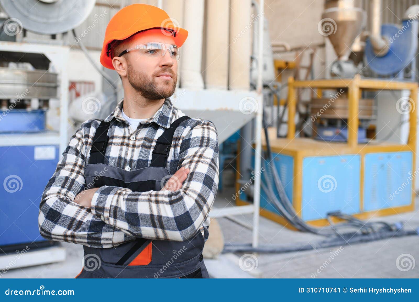 Factory Worker. Man Working on the Production Line Stock Image - Image ...