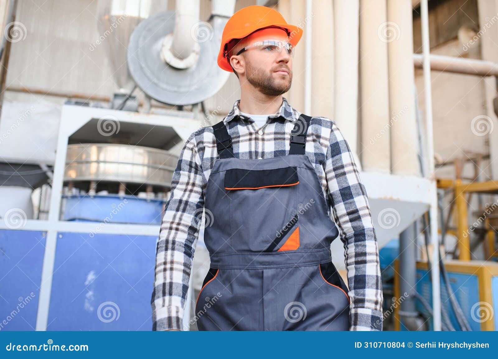 Factory Worker. Man Working on the Production Line Stock Photo - Image ...