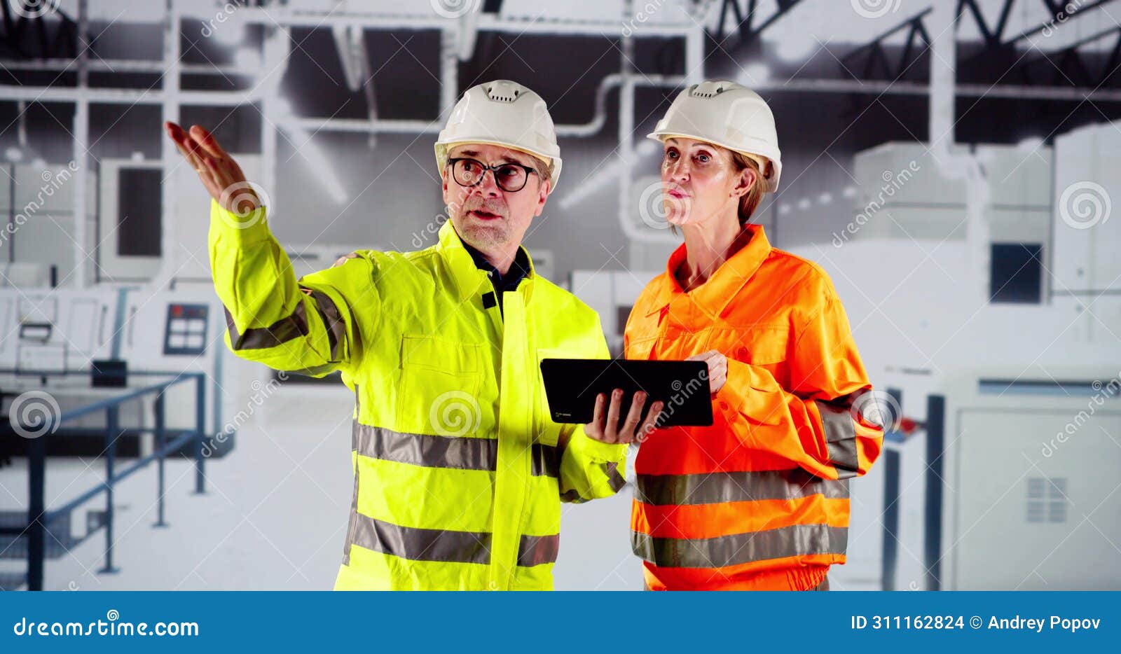 OSHA Inspection Worker At Construction Site Royalty-Free Stock ...