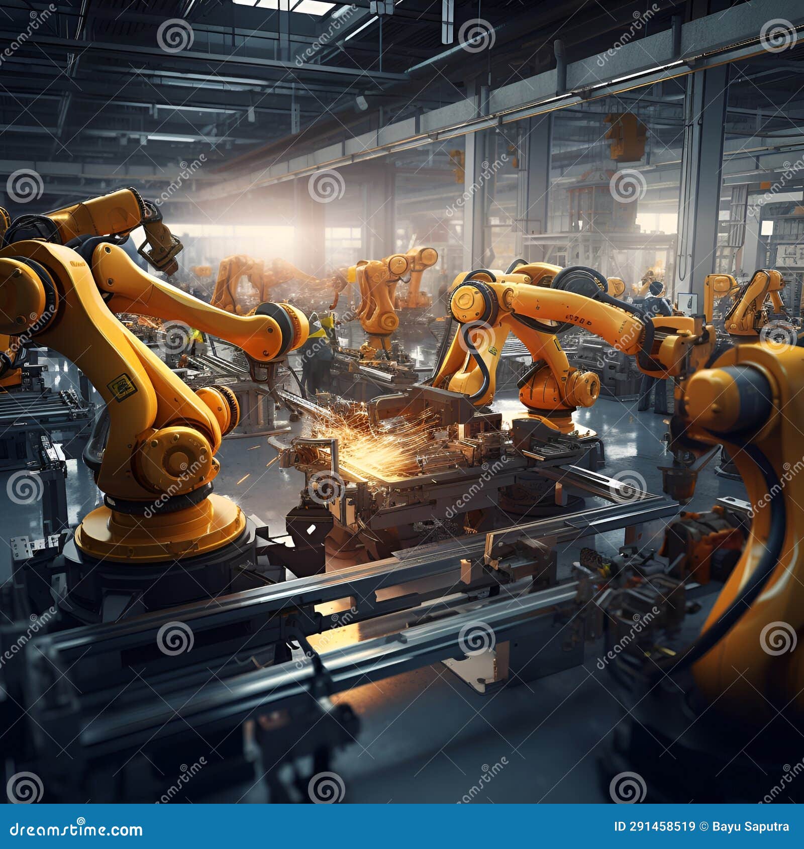 Factory Worker Robot, Ai Generative Stock Illustration - Illustration ...