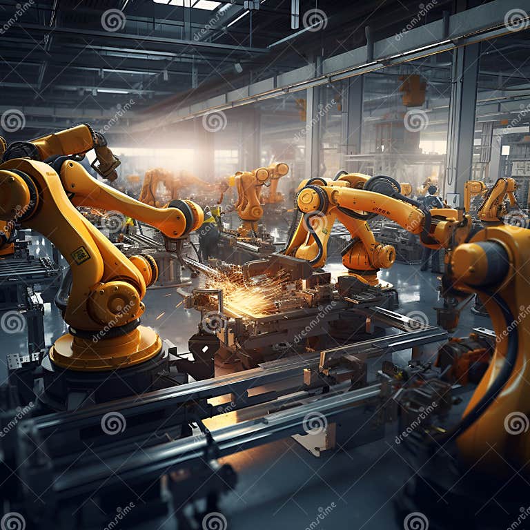 Factory Worker Robot, Ai Generative Stock Illustration - Illustration ...